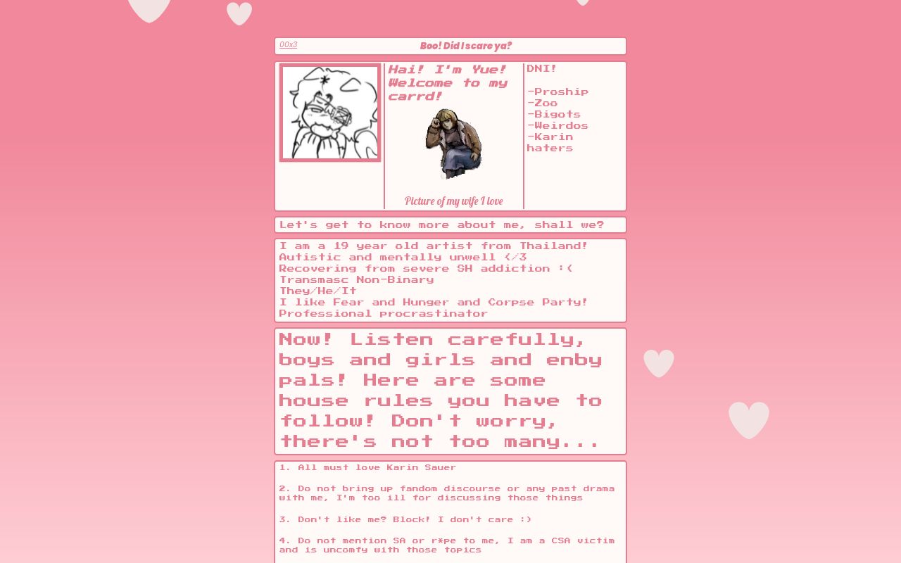 Yue's super duper cool carrd!